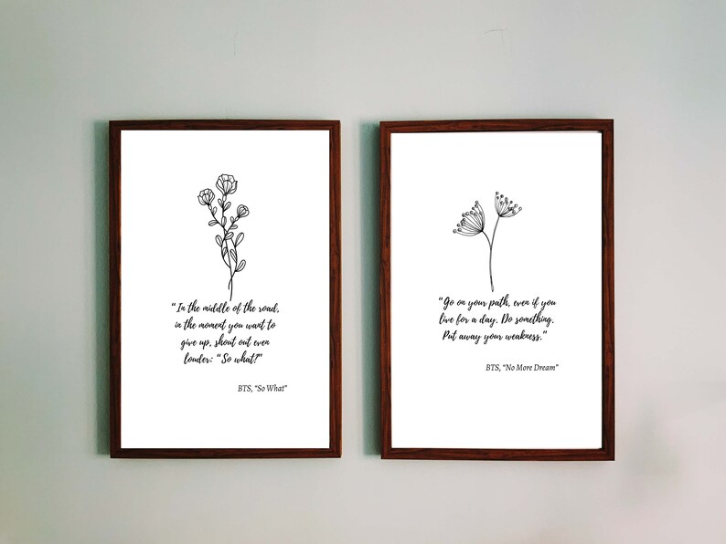 BTS QUOTES Set of 6 Printable Art Wall Instant Download - Etsy