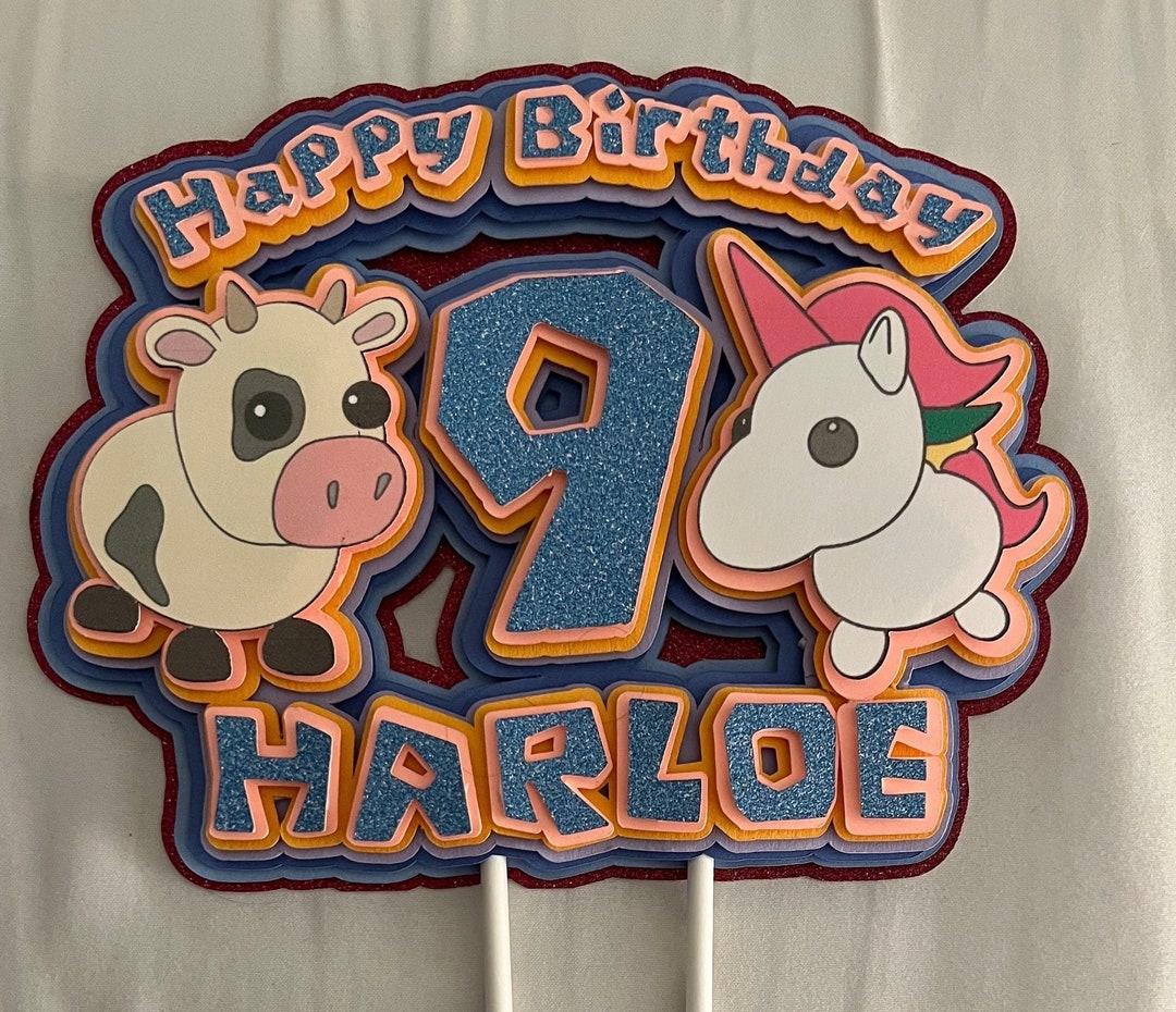 ROBLOX Cake Topper || Inspired ||adopt Me|| Theme || Girls Birthday ...