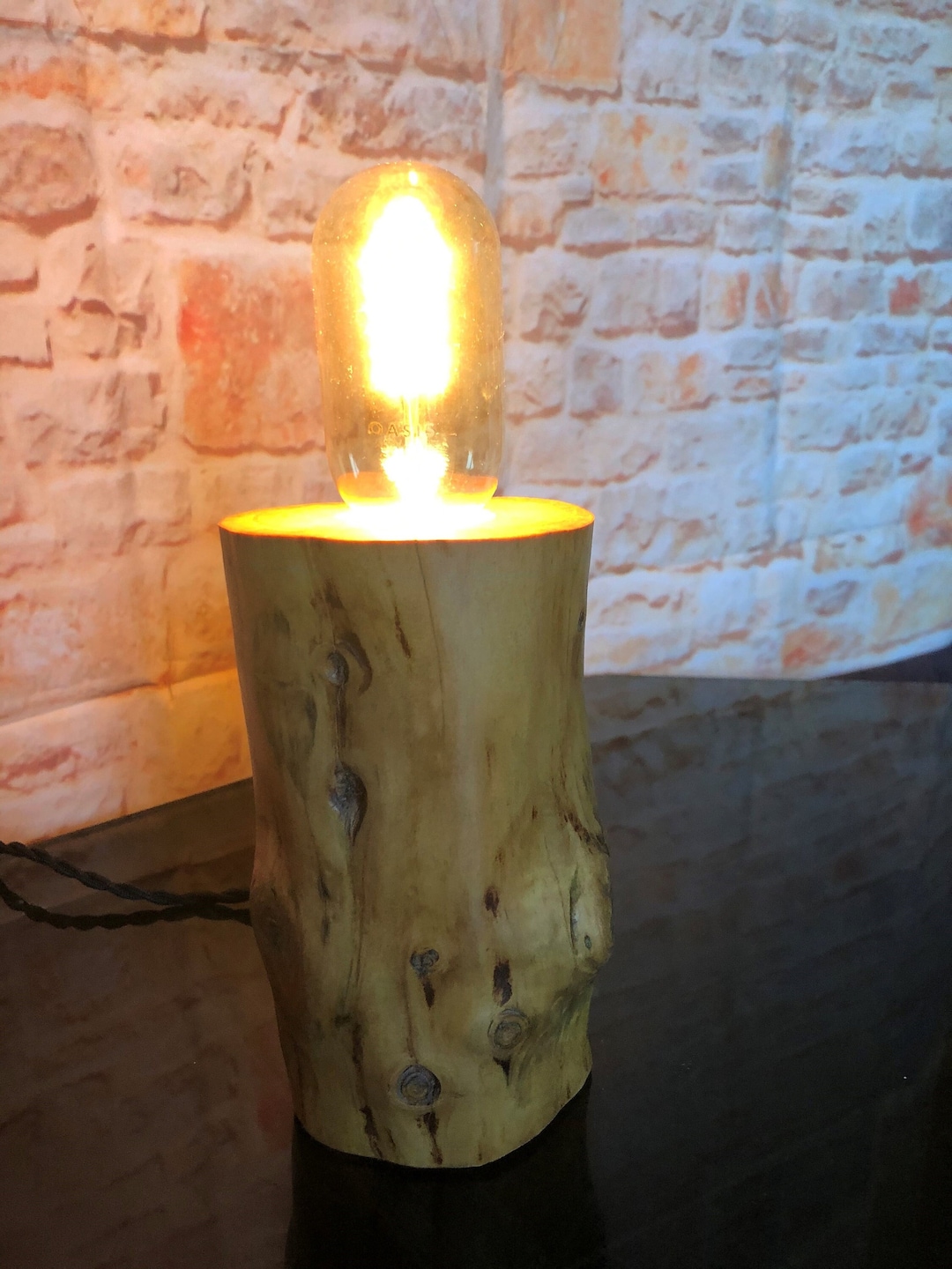 One of a Kind Natural Tree Stump Lamp - Etsy