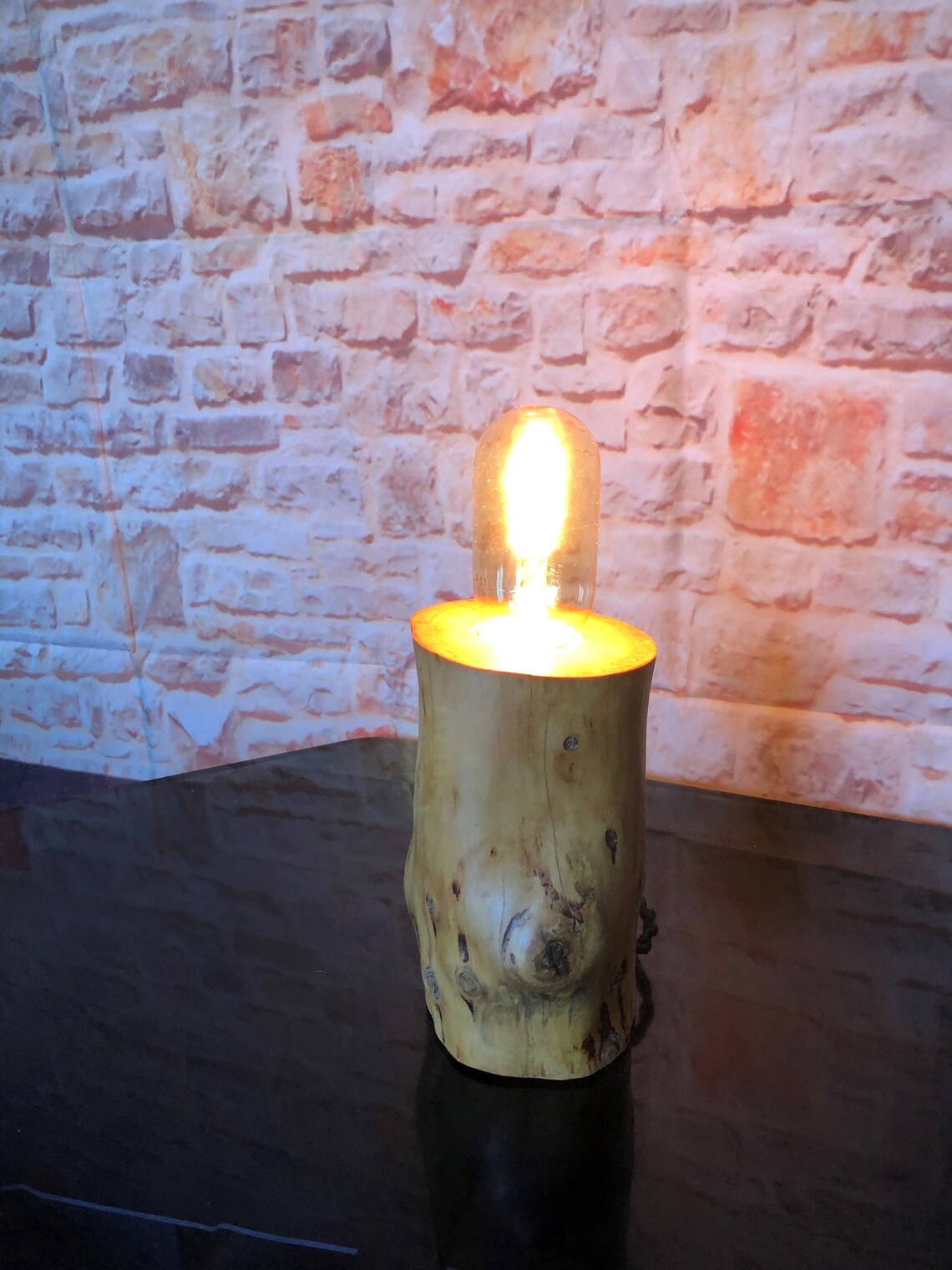 One of a Kind Natural Tree Stump Lamp - Etsy