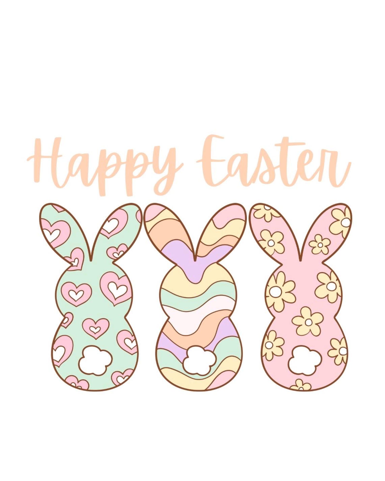 Happy Easter Print , Png Download, Easter Bunny, Bunny, Peep, Tie Die, Floral - Etsy