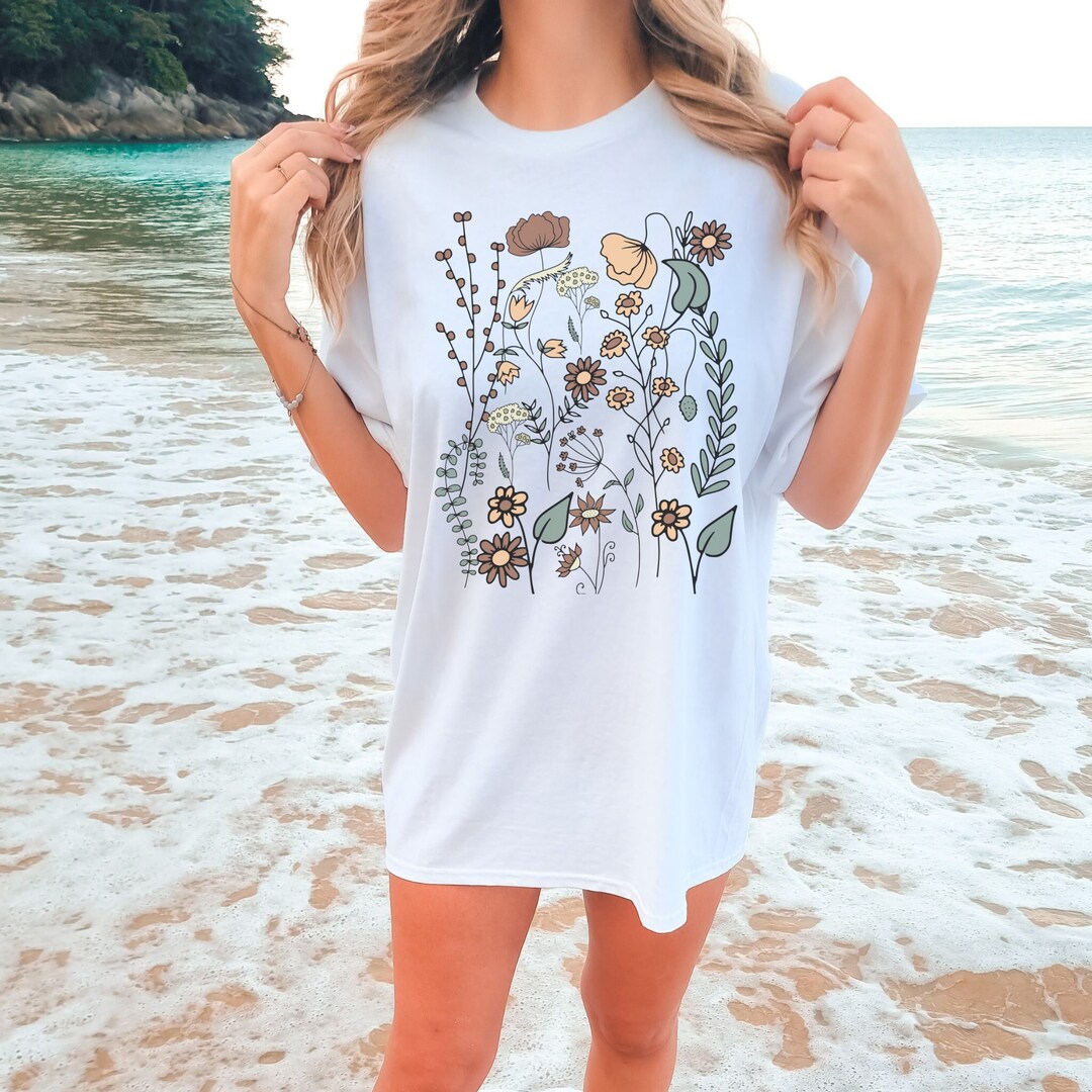 Vintage Pressed Flowers Cottagecore Shirt Gobilincore Shirt Boho ...