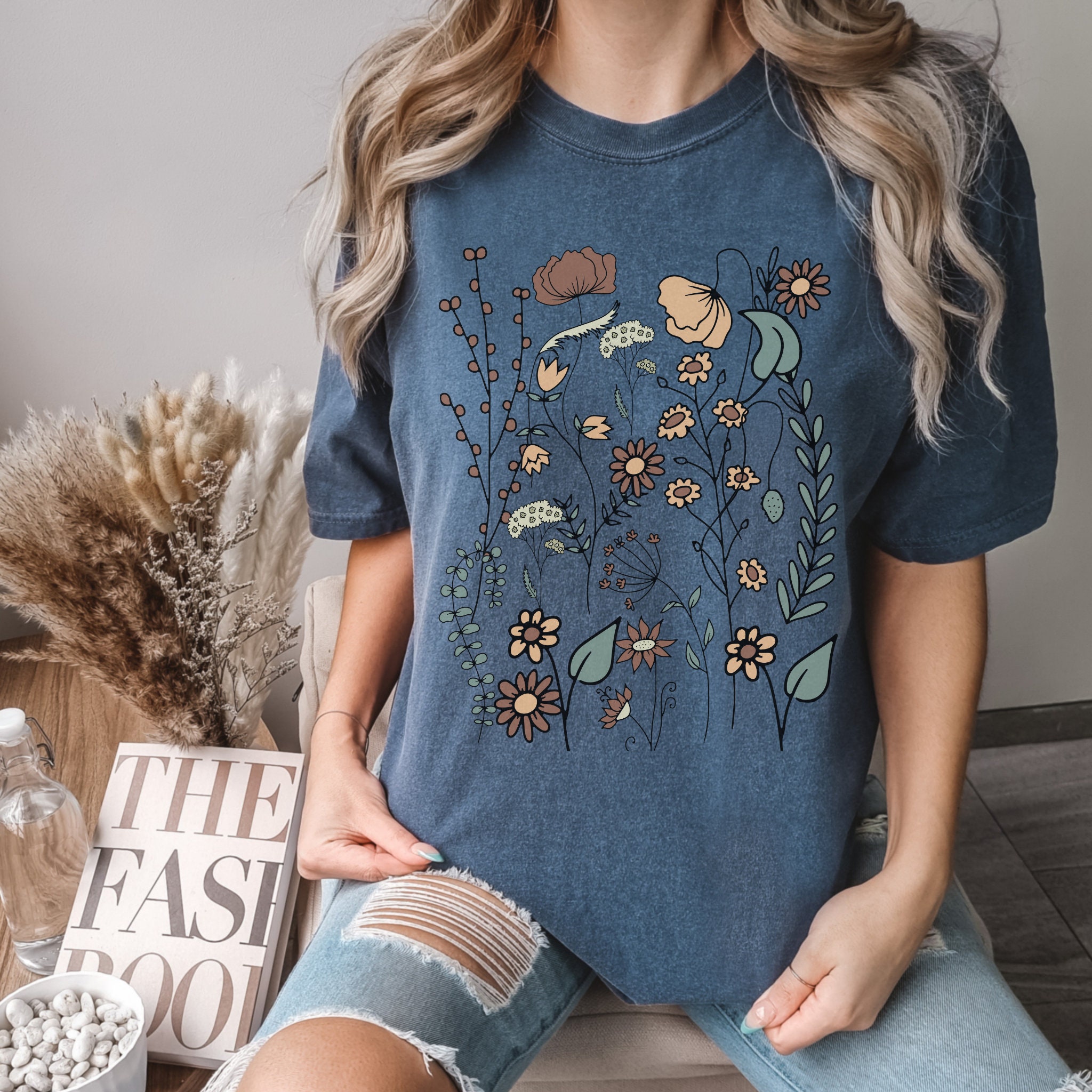 Vintage Pressed Flowers Cottagecore Shirt Gobilincore Shirt Boho ...