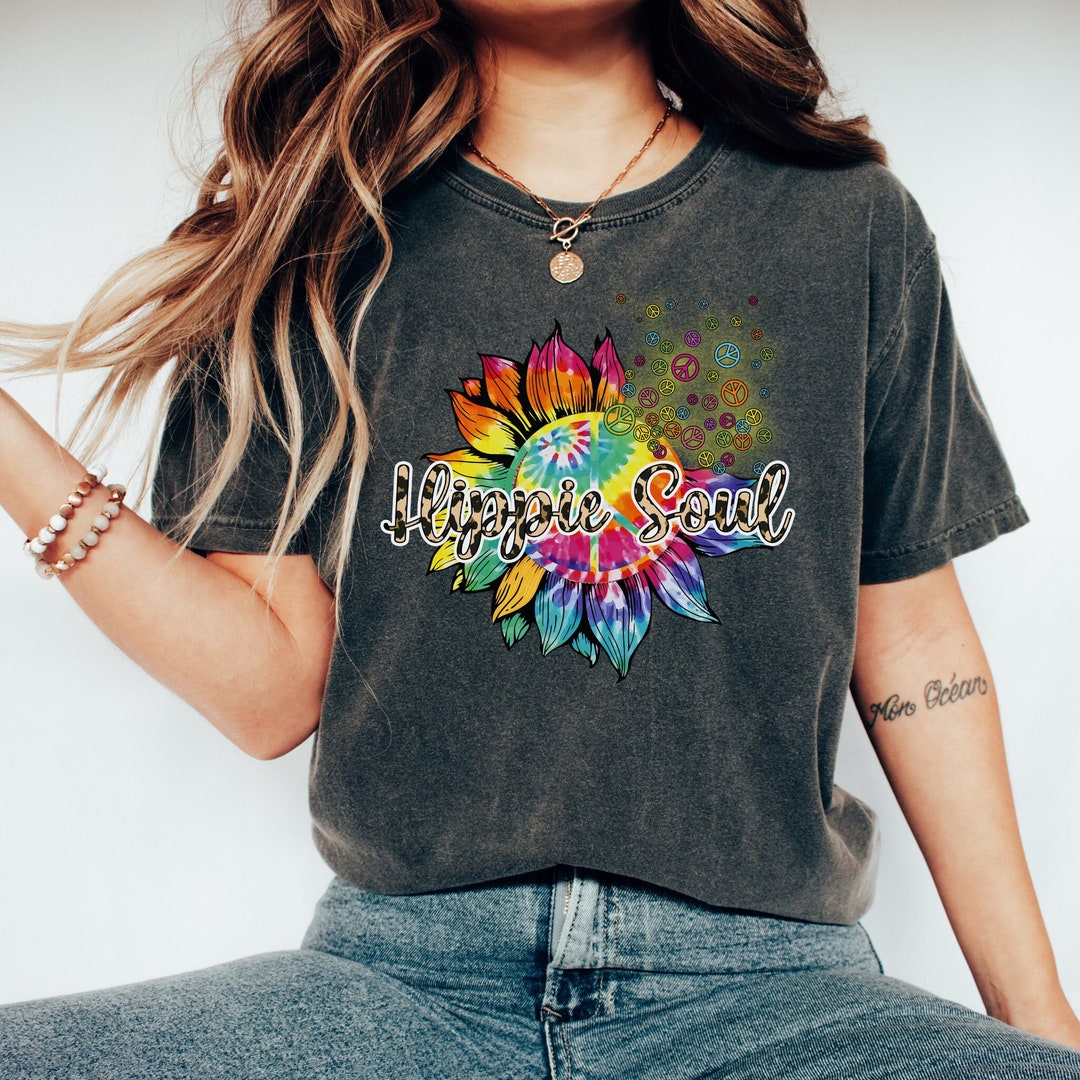 Retro Groovy 70s Hippie Soul Flower Tshirt, Comfort Colors Tshirt Hippi ...