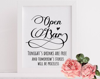 Free Drinks Tomorrow Sign - Etsy
