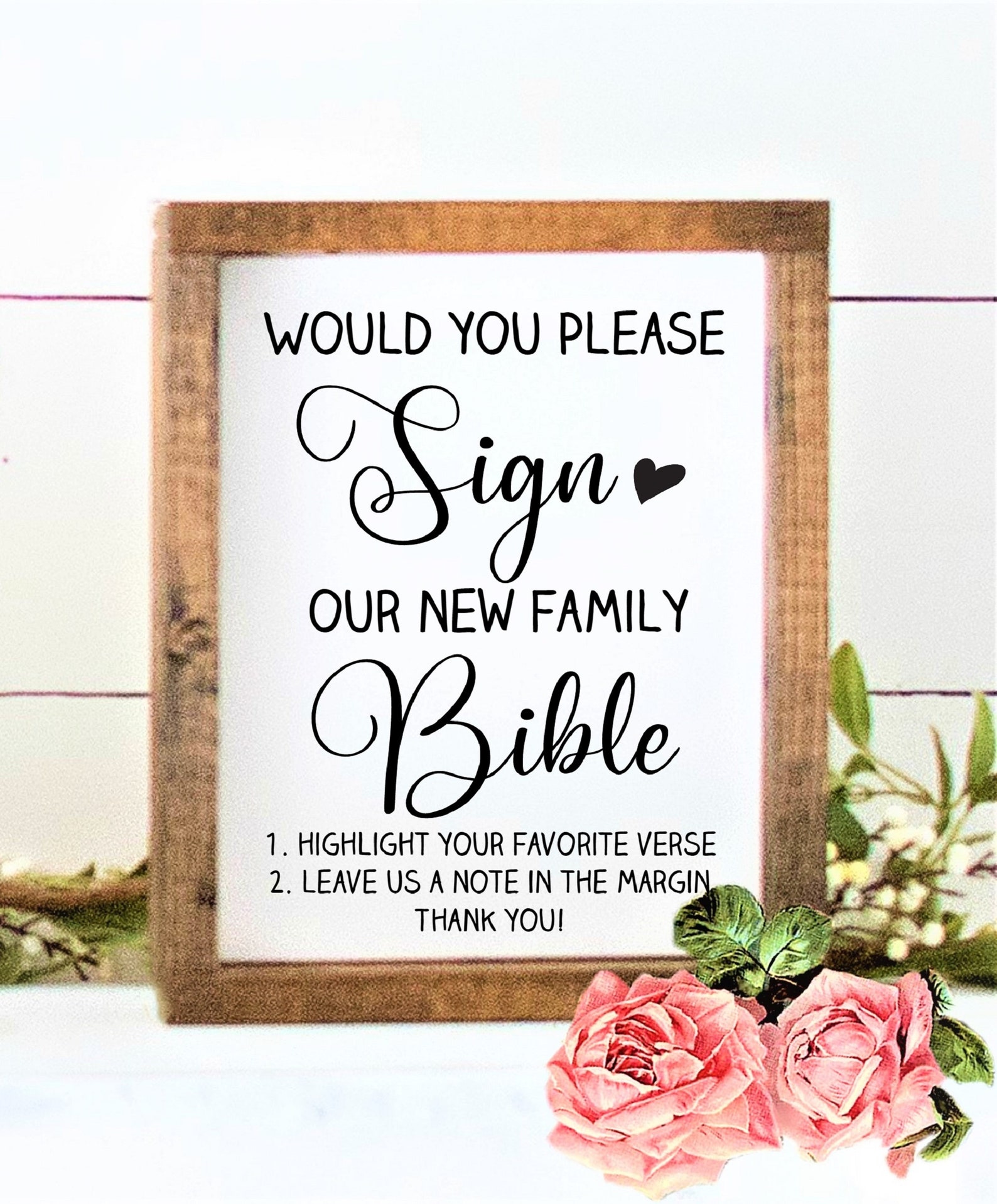 Sign Our Bible Sign, Wedding Signs, Sign Our Bible Wedding, Instant ...