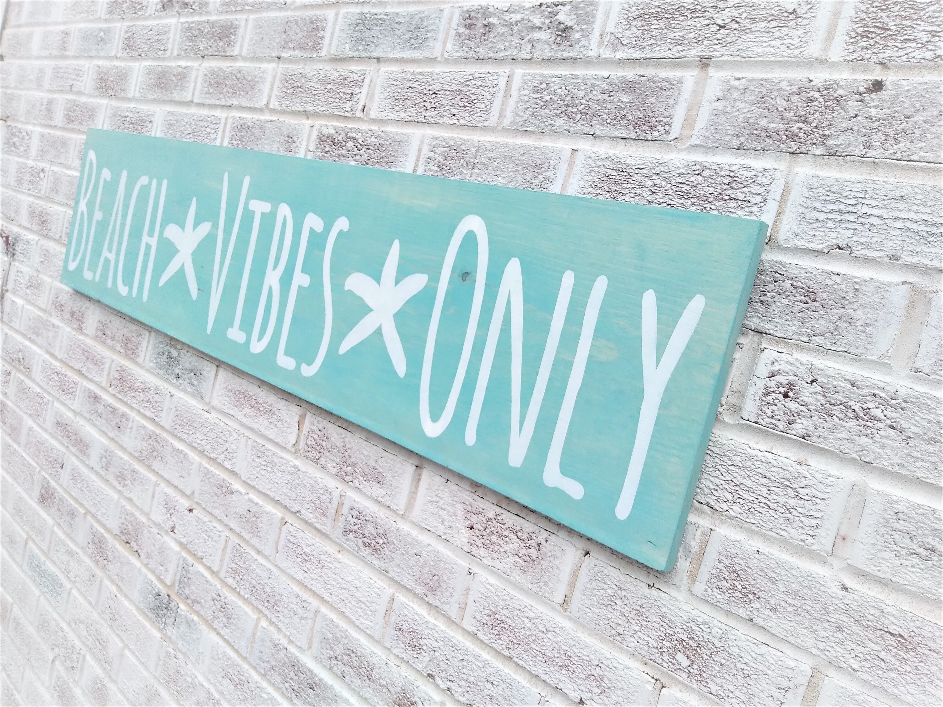 Beach Vibes Only Sign Starfish Decor Beach House Signs - Etsy