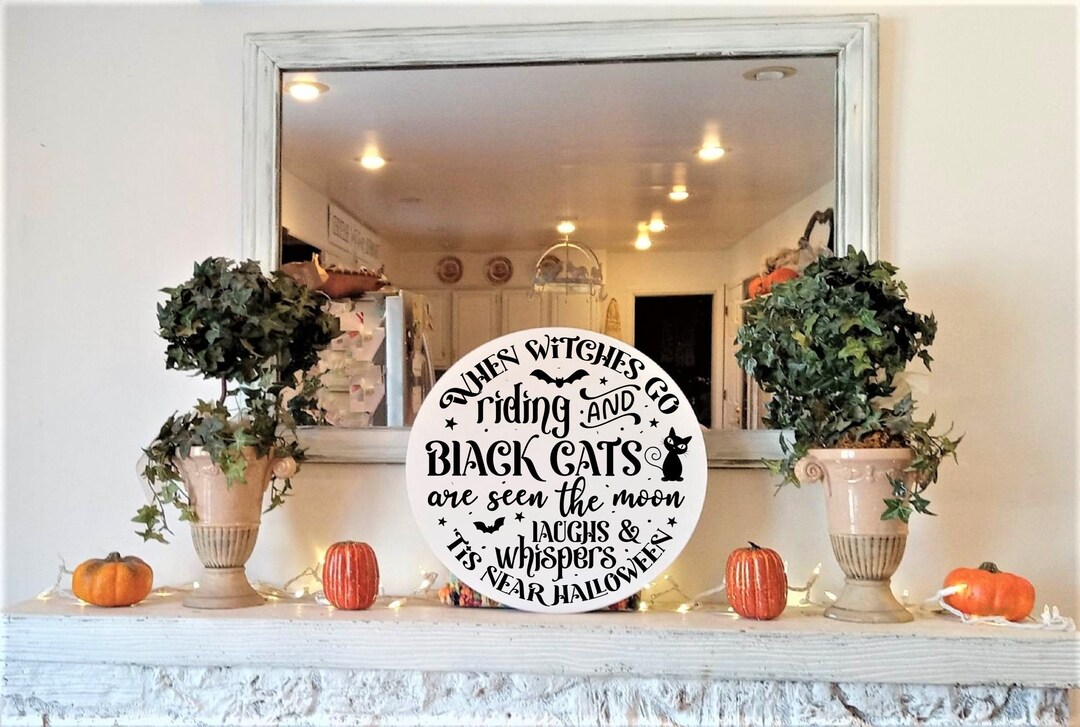 When Witches Go Riding Sign Front Door Hanger Halloween - Etsy