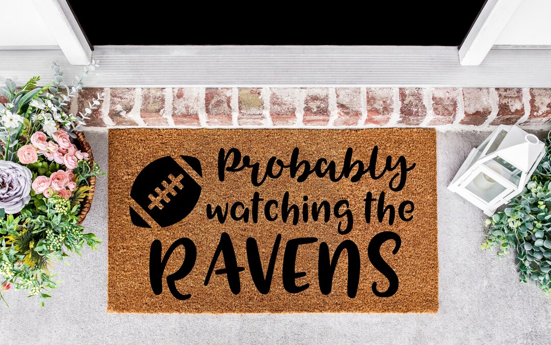 Ravens, Probably Watching the Ravens Doormat, Baltimore, Maryland ...