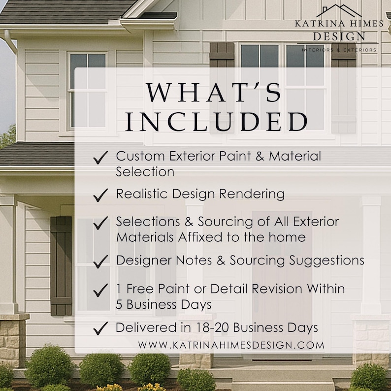EXTERIOR Paint & Materials DESIGN Service | Standard Turnaround | 1 ...