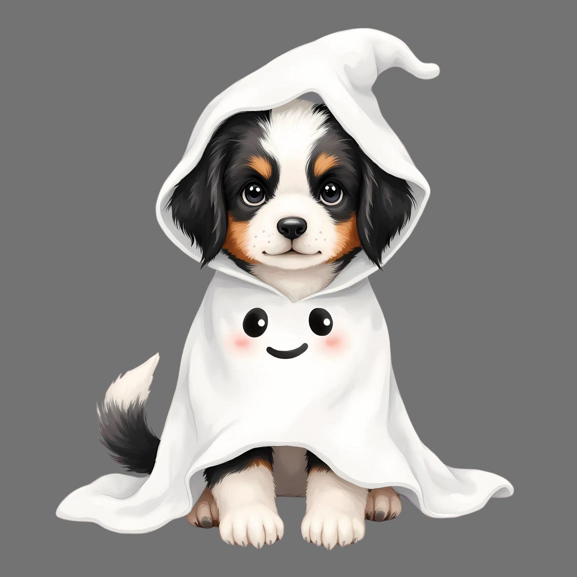Ghost Dog Halloween Clipart | Adorable Puppies in Ghost Outfits | Cute ...