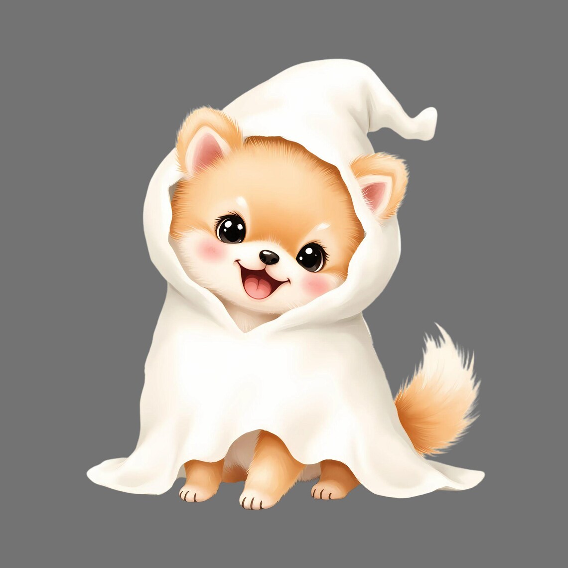 Ghost Dog Halloween Clipart | Adorable Puppies in Ghost Outfits | Cute ...