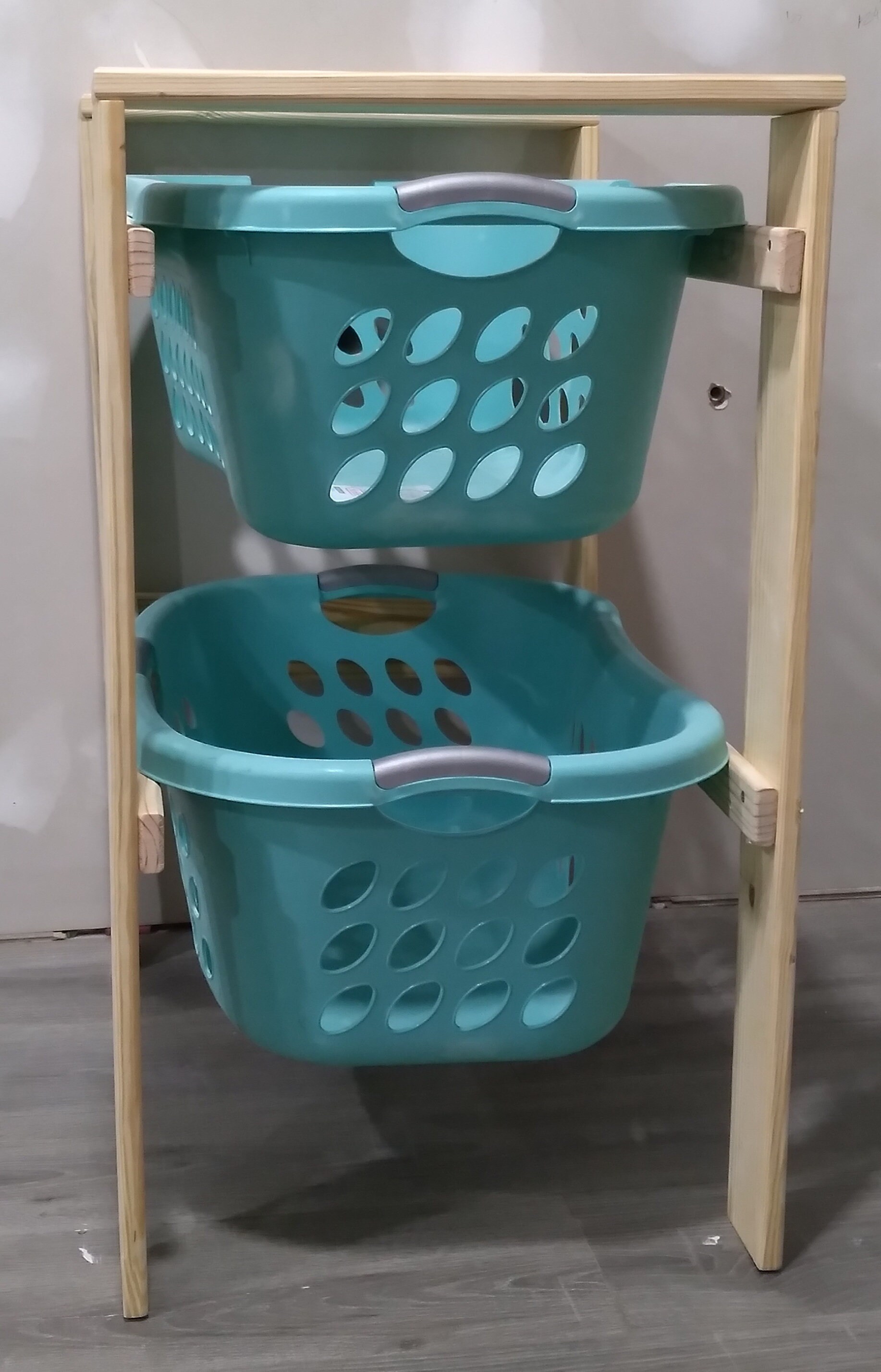 3 High Unfinished Laundry Basket Holder Ready to Paint or Stain ...