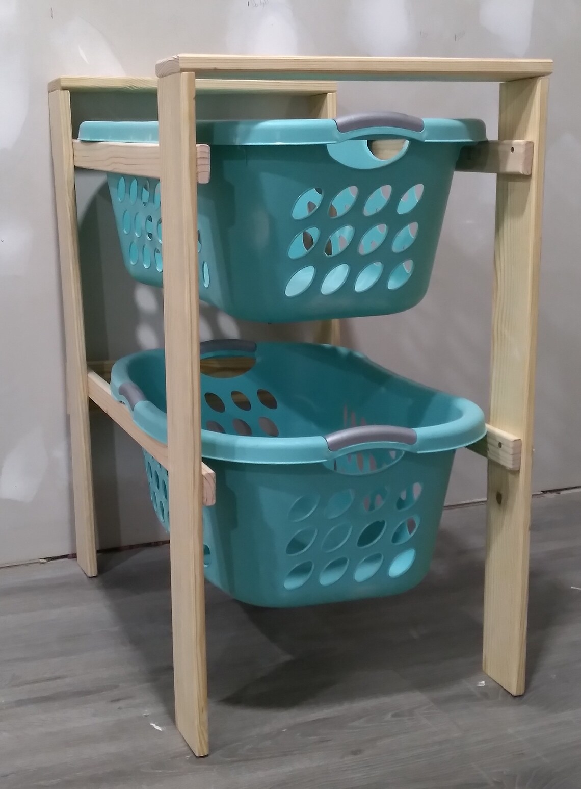 3 High Unfinished Laundry Basket Holder Ready to Paint or Stain ...