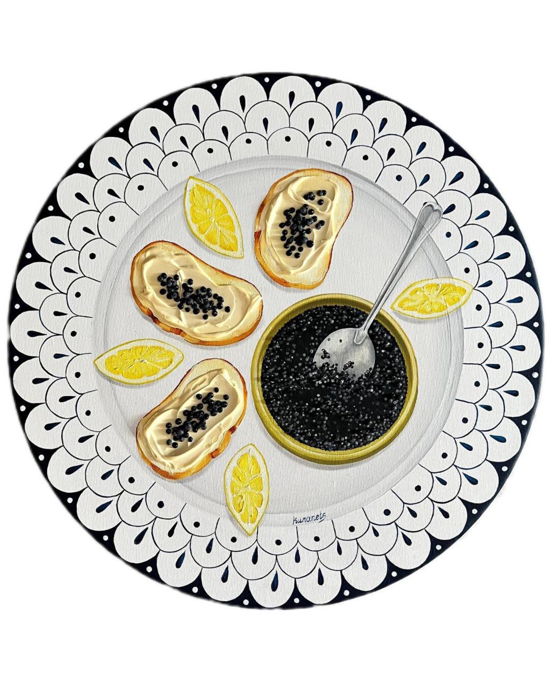 Elegant Painting Black Caviar Realism - Etsy