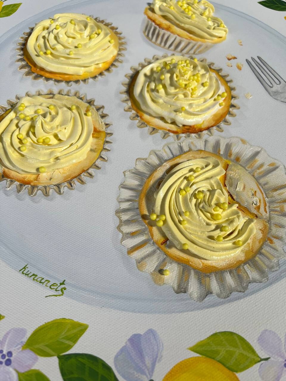 3D Muffin Oil Painting: Impasto Food Art, 20x20" - Etsy
