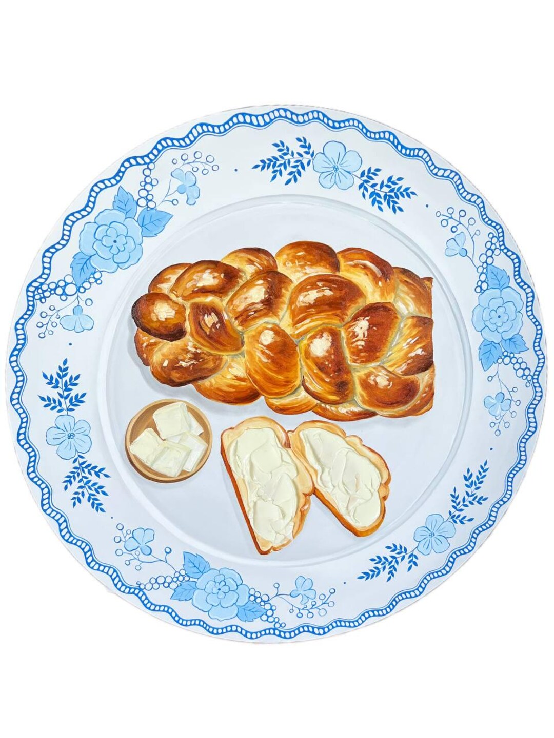Challah Bread Oil Painting: Impasto Texture, Realism Art - Etsy