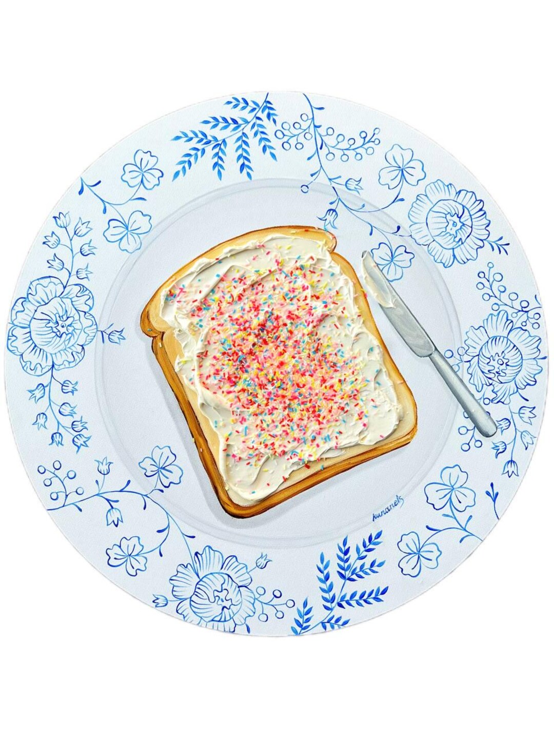 Fairy Bread Toast Painting on Canvas Realistic Painting Food on Vintage ...