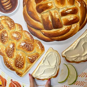 Challah Bread Painting Texture Impasto Painting Realistic Painting ...