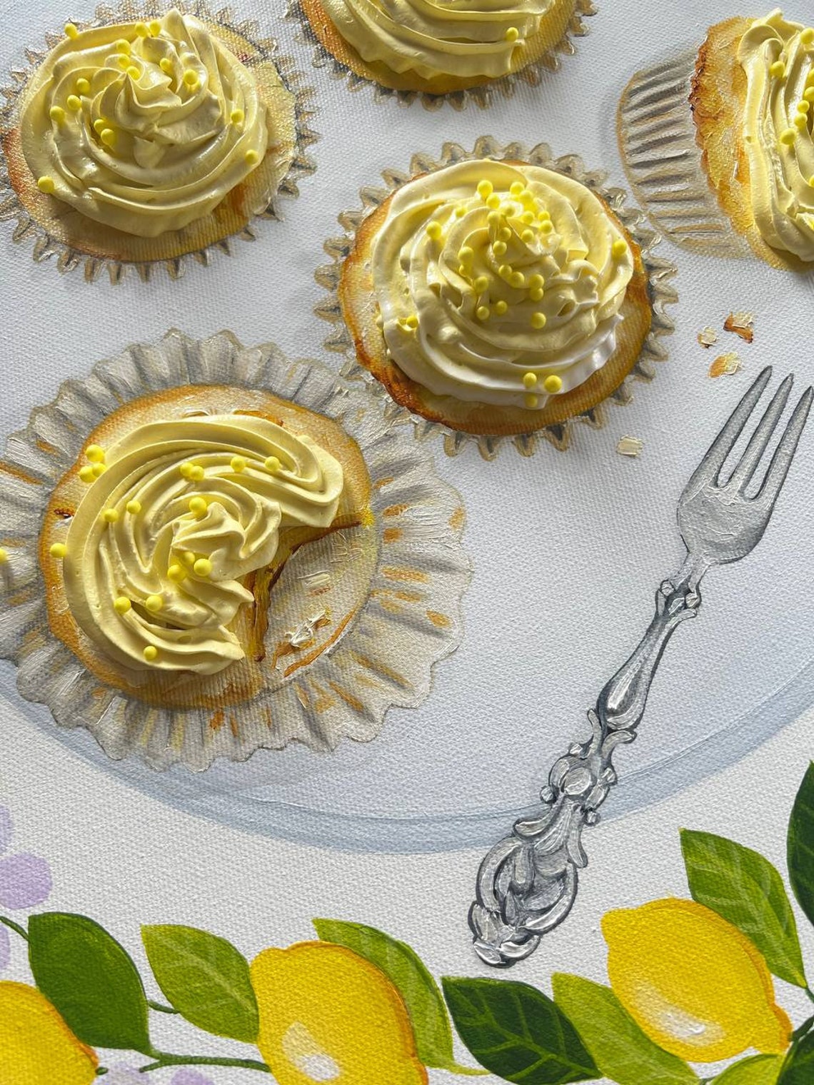 3D Muffin Oil Painting: Impasto Food Art, 20x20" - Etsy