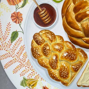 Challah Bread Painting Texture Impasto Painting Realistic Painting ...