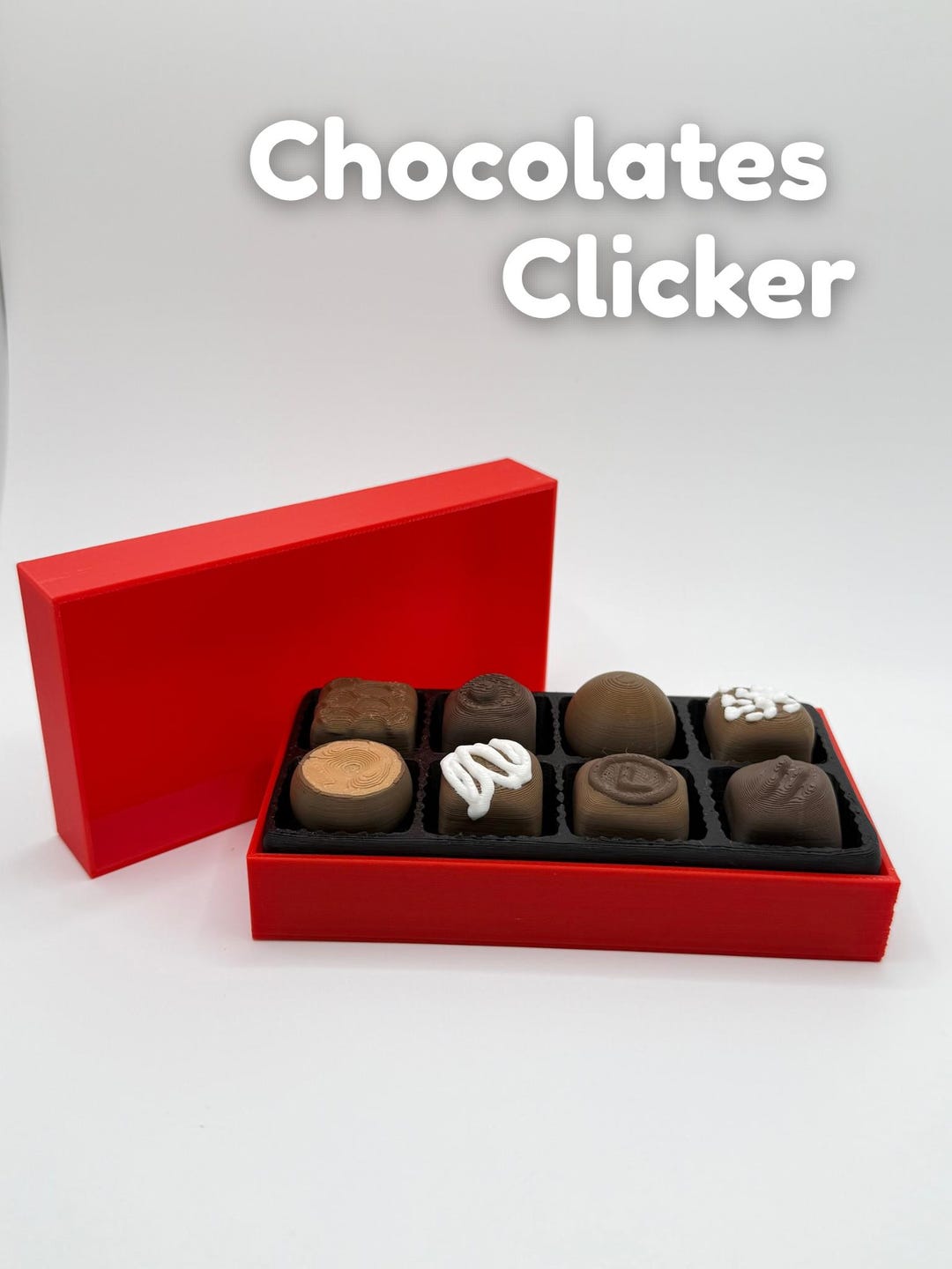 Chocolate Fidget Clickers | 3D Printed Stress Relief Toy Set - Etsy