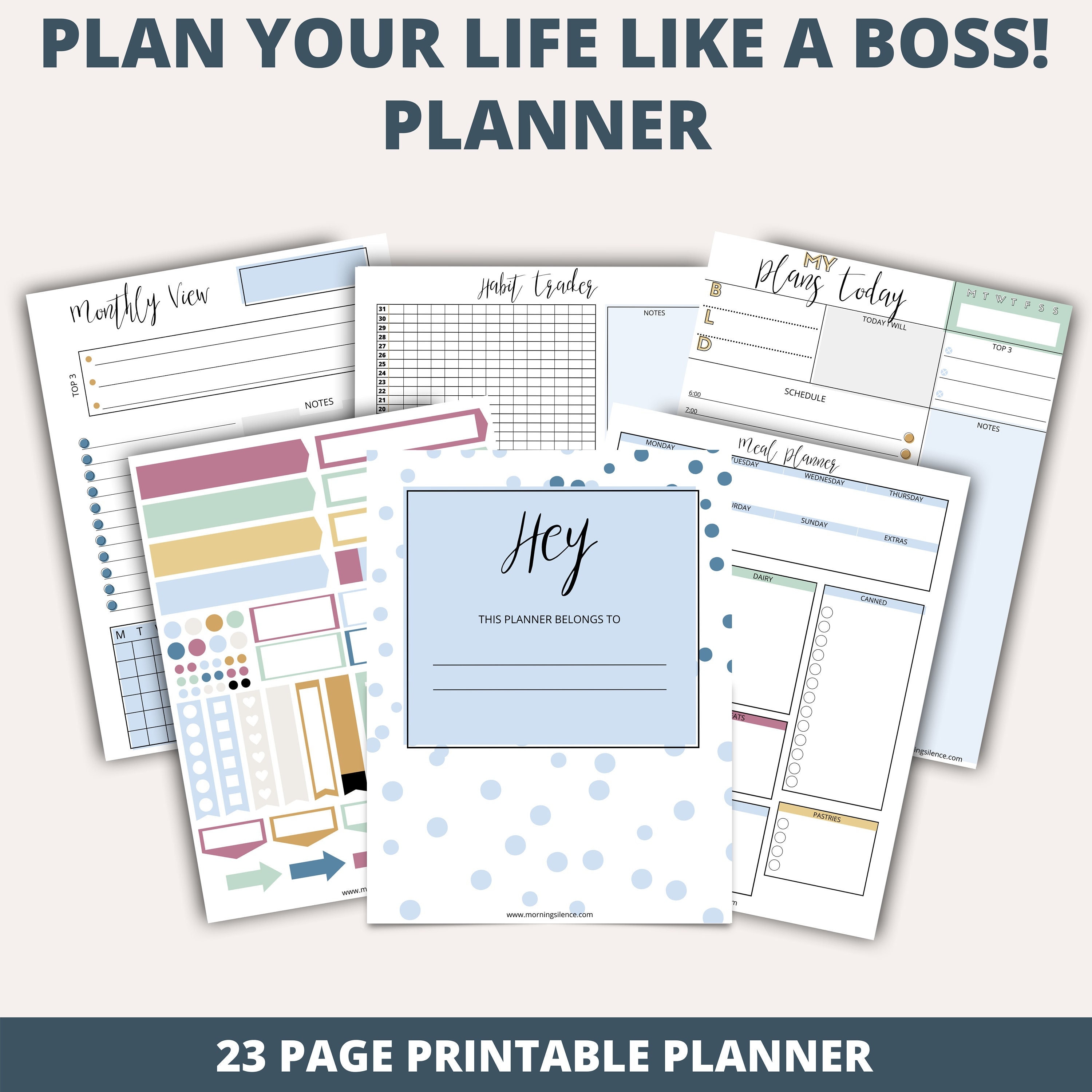 Plan Your Life Like a Boss! | Printable Planner | 23 Pages With Weekly ...