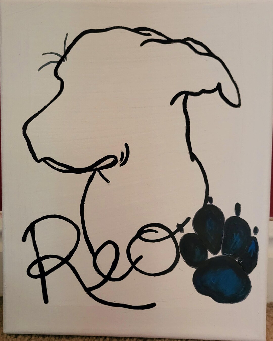 Personalized Pet Tribute Art, Simple Line Painting of Your Beloved Pets ...