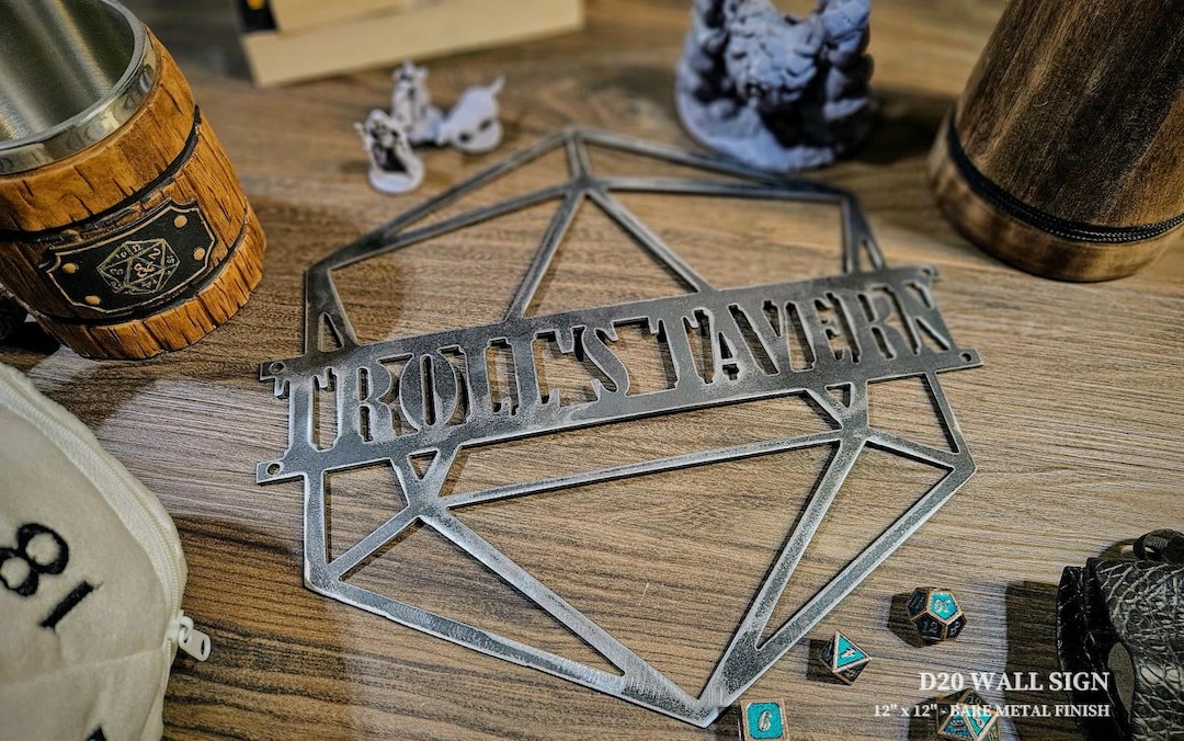 D20 Wall Sign Personalized Metal Sign, D&D, Dungeons and Dragons ...