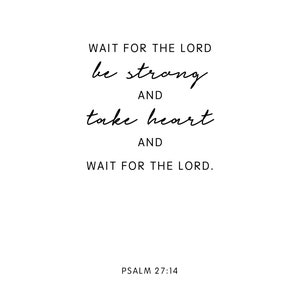 Psalm 27:14 Simple Verse Art, Christian Wall Art, Minimalist Christian ...