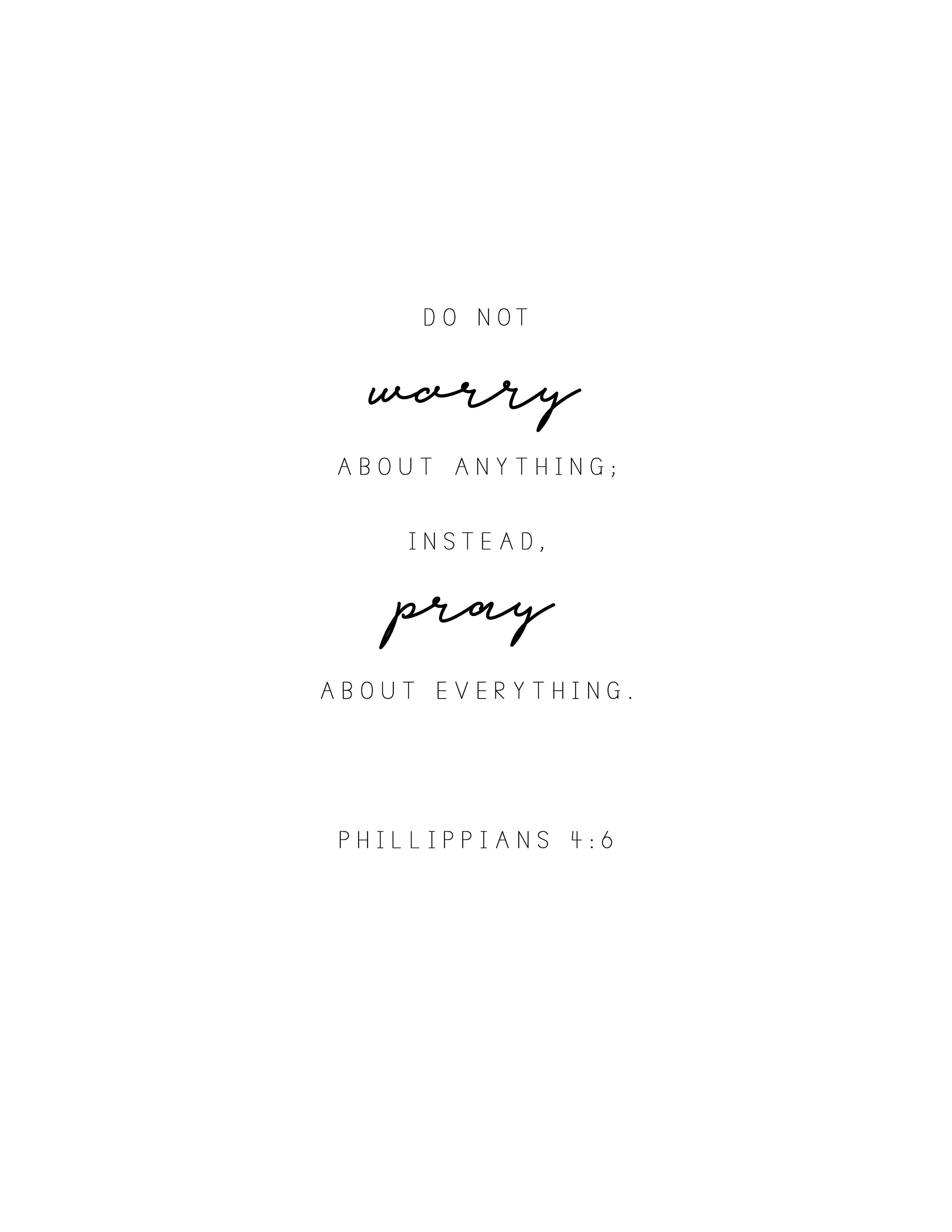 Philippians 4:6 Simple Scripture Wall Art, Bible Verse Wall Decor ...