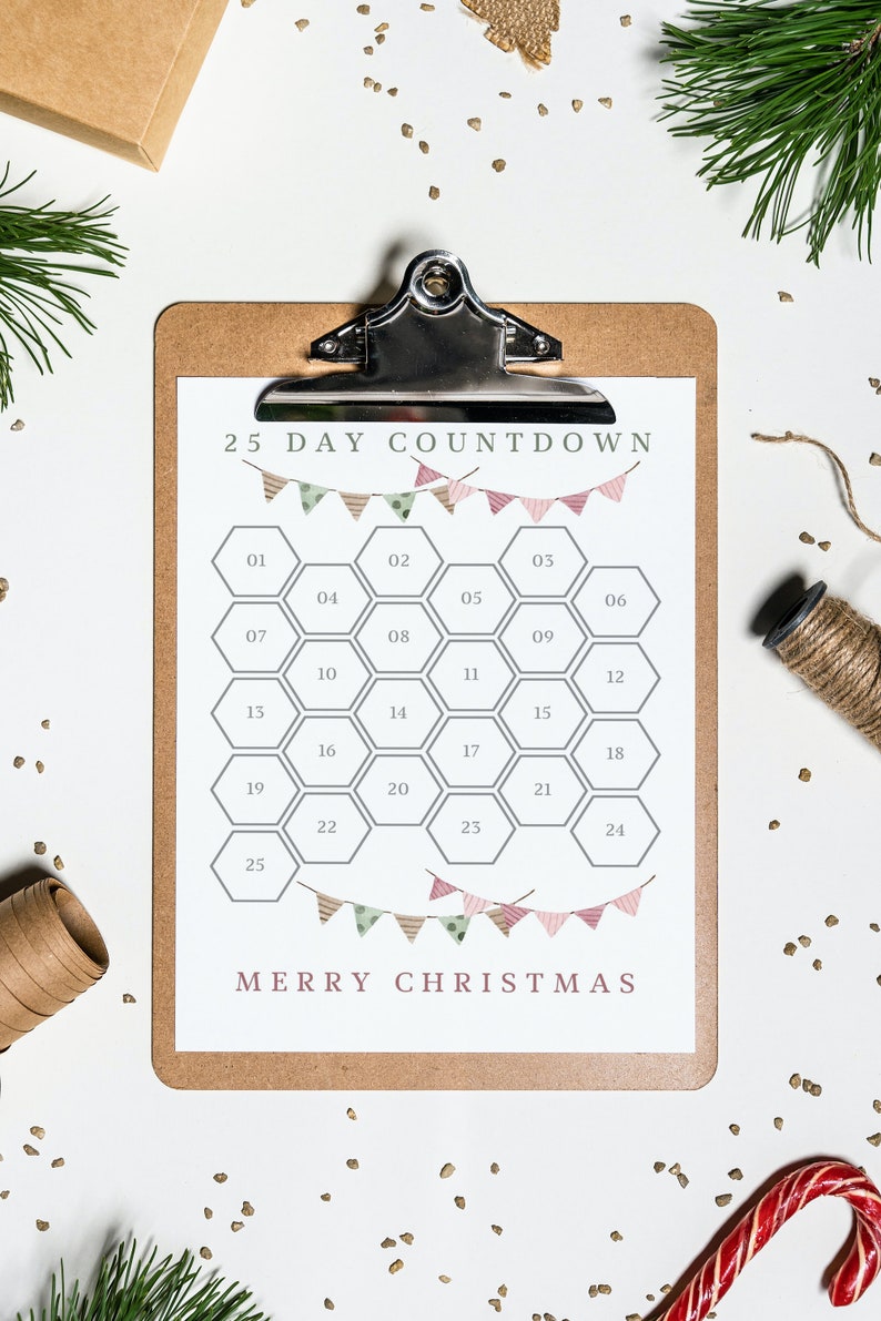 25 Day Countdown Christmas Digital File - Etsy