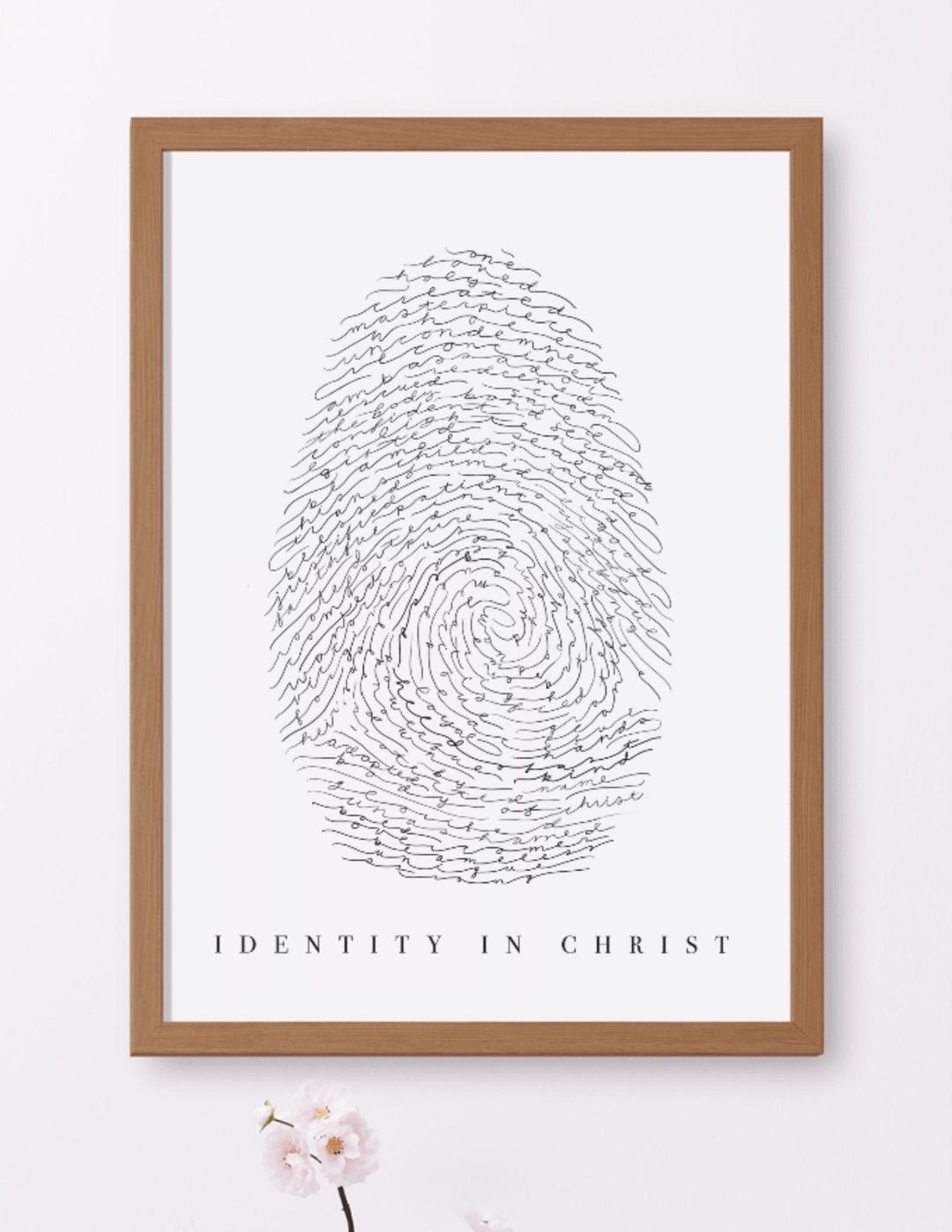 Identity in Christ Art | Fingerprint | Handwritten, Simple Verse Art ...