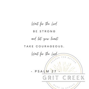 Psalm 27:14 | Simple Verse Art, Christian Wall Art, Minimalist ...