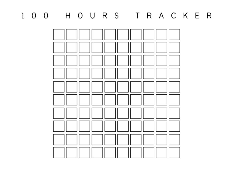 Set of 4 Hour Trackers, 100 Hour Tracker, 50 Hour Tracker, Printable ...