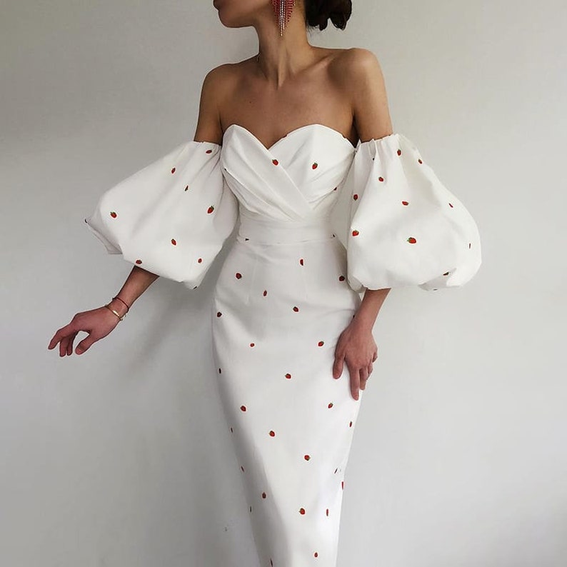 Strawberry Dress Women/ Sheath Dress With Strawberry | Etsy