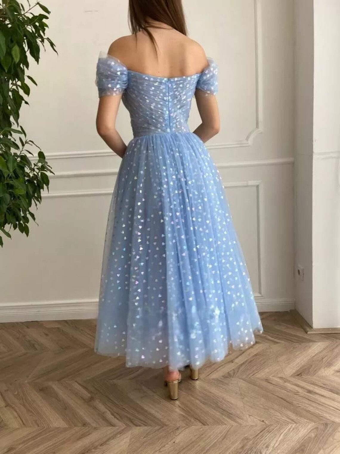 Sparkly Hearts Midi Dress Corset Prom Dress Fairy Prom Etsy