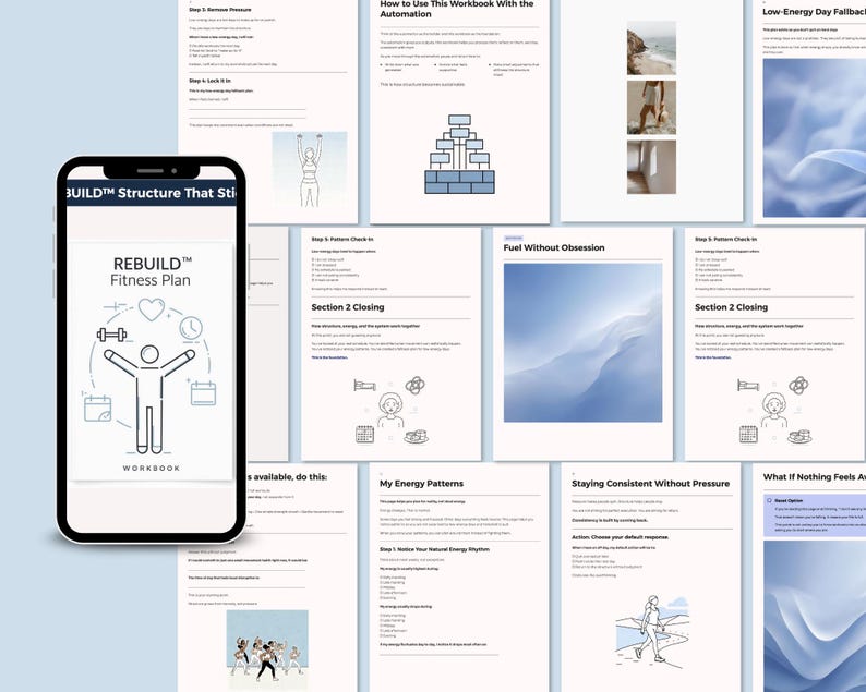 Fitness Guide + Meal Plan Bundle | Digital Workout Guide Tracker ...