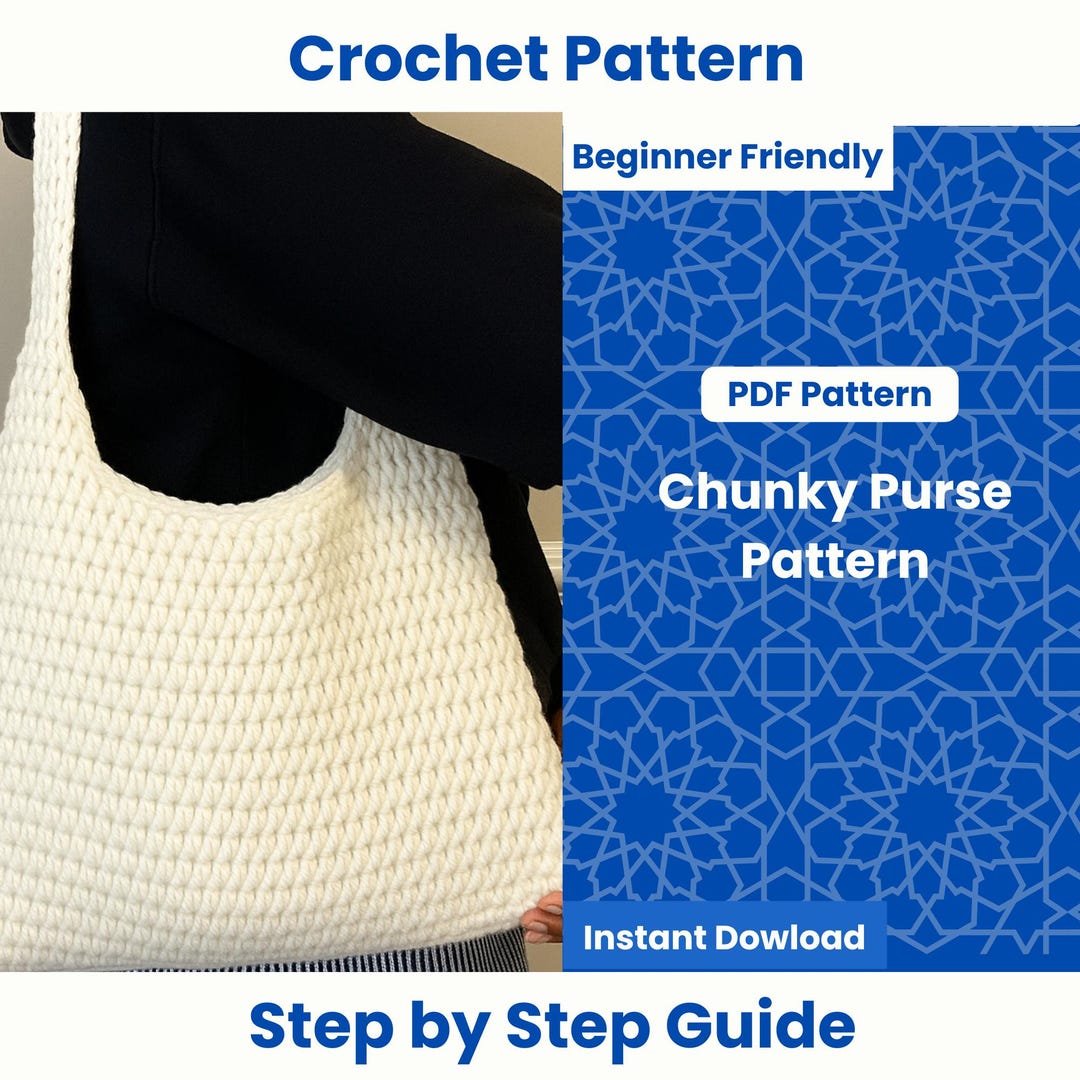 Chunky Crocheted Purse Pattern PDF – DIY Crochet Handbag, Digital ...
