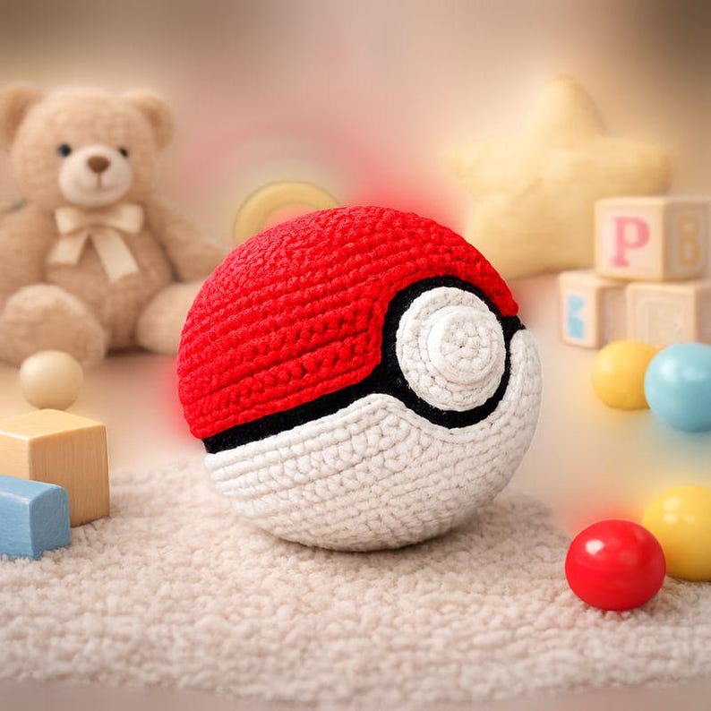 Pokeball Crochet Pattern PDF by Aradiyatoys | Beginner Friendly ...