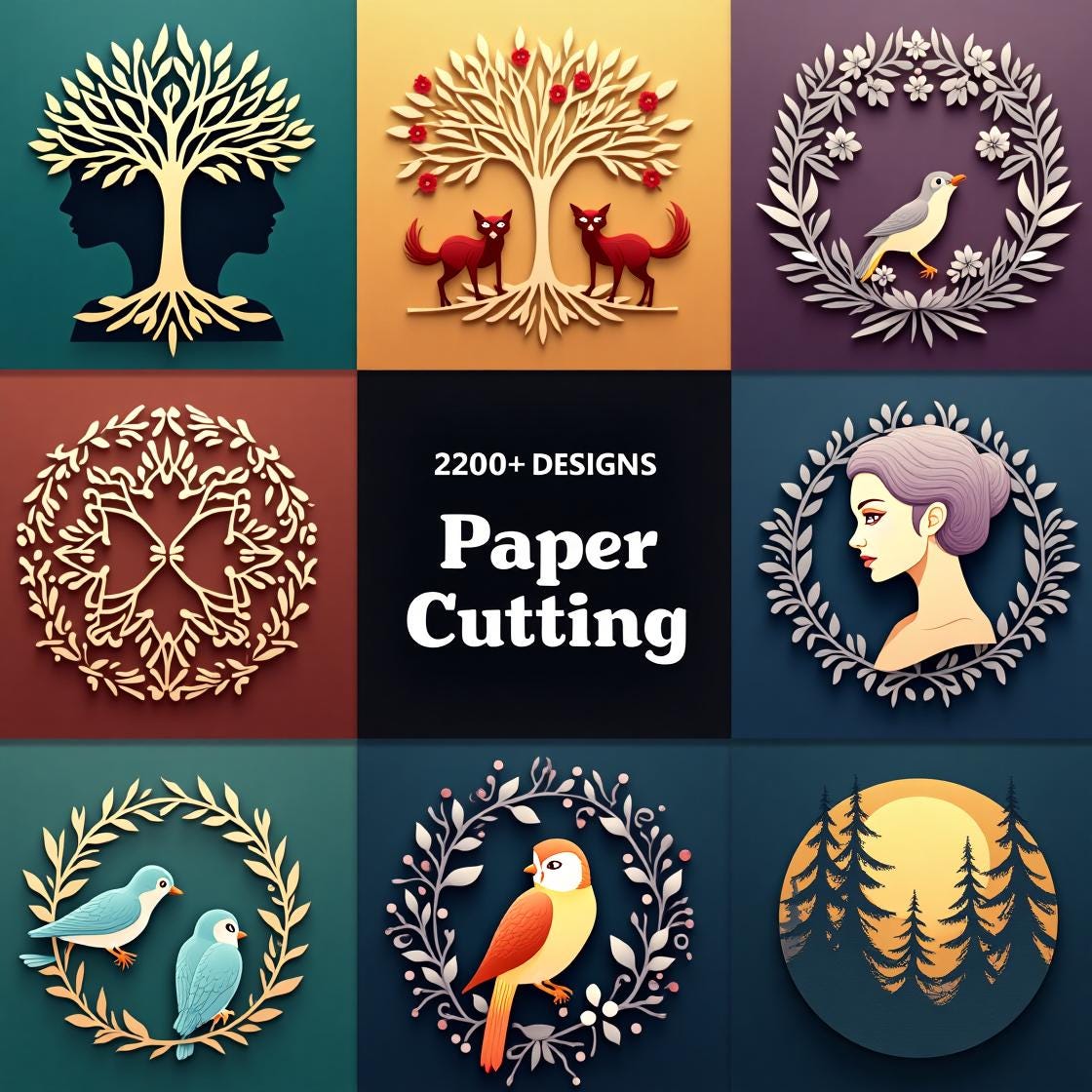 Paper Cutting Mega Bundle 2200+ - SVG, PNG, DXF Files, Digital Download ...