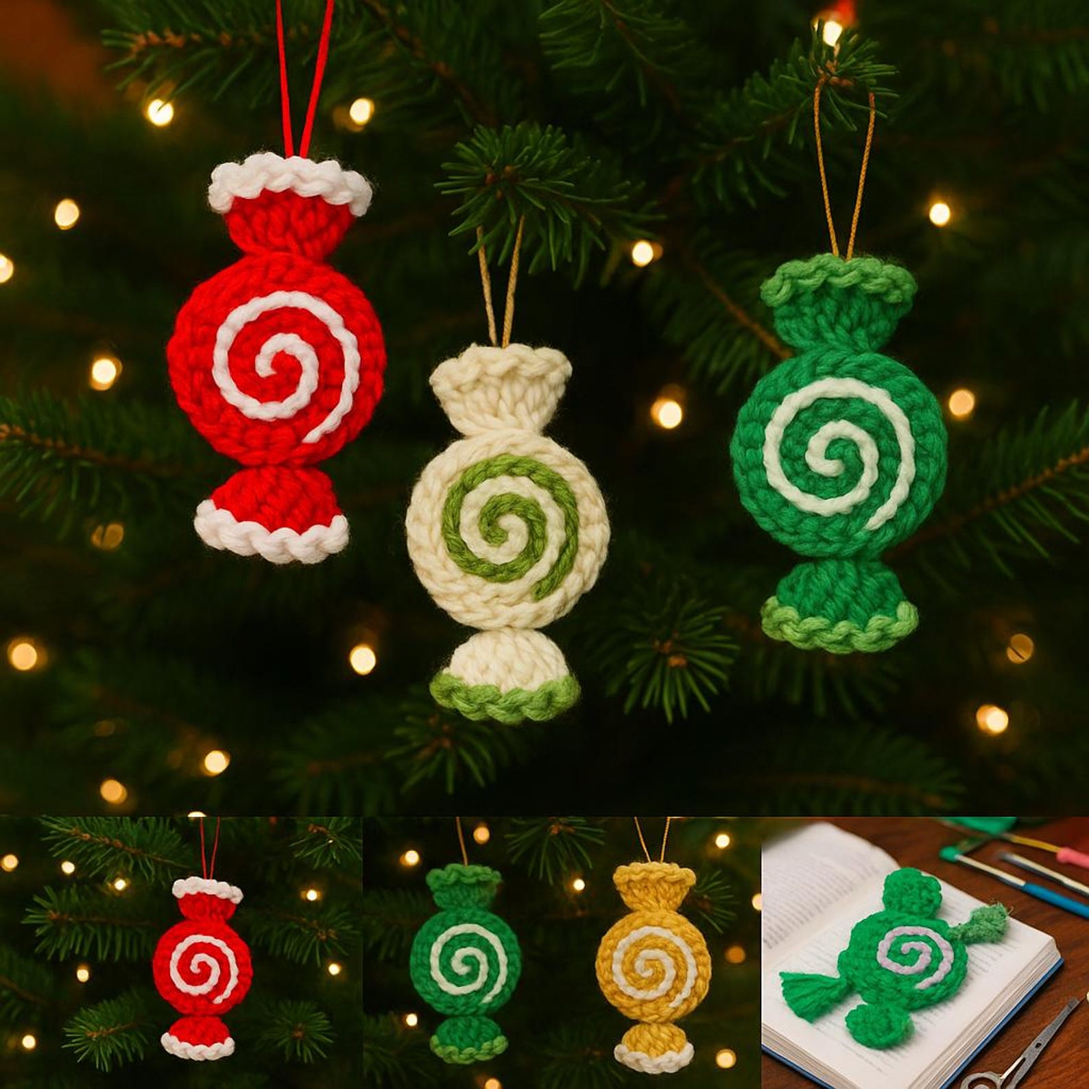 Christmas Candy Crochet Pattern | Amigurumi Holiday Sweets | Cute ...