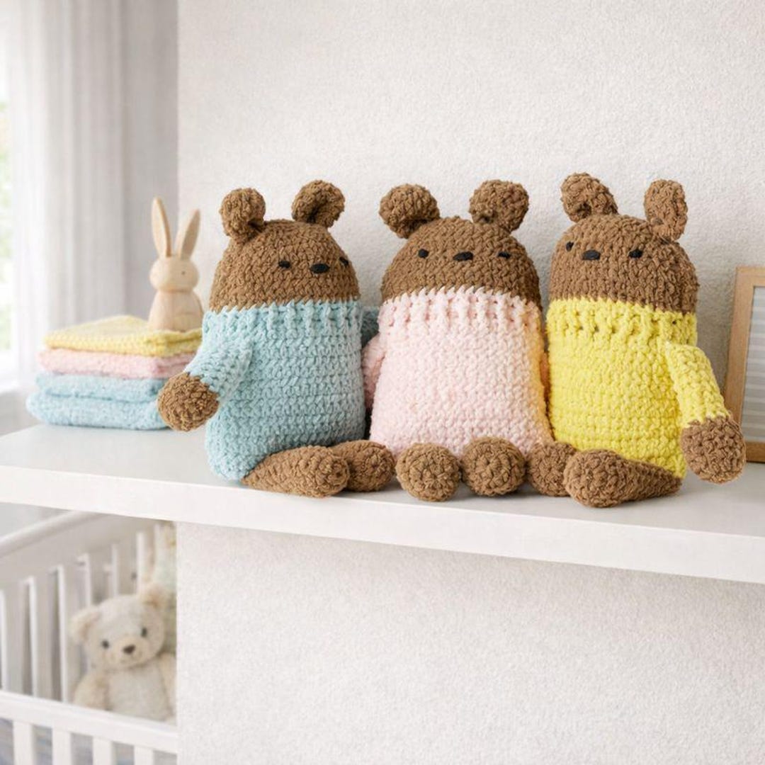 Crochet Square Bear Pattern PDF Digital Download Cute Crochet Bear Toy ...