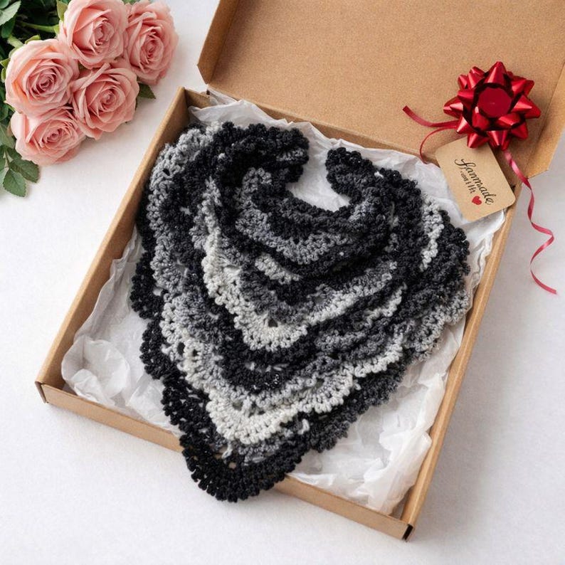 Crochet Shell Stitch Triangular Shawl Pattern PDF | Beginner Friendly ...