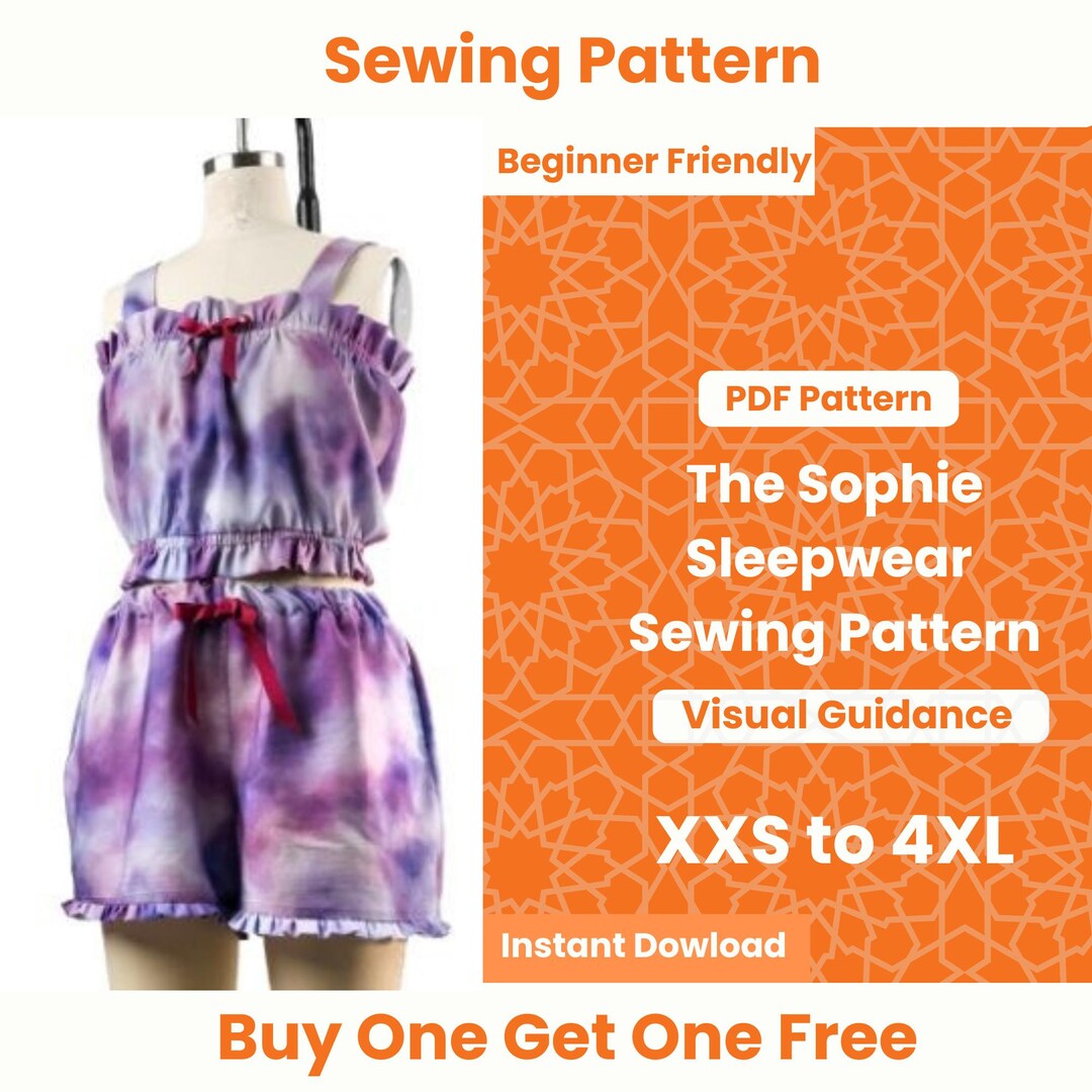 Sophie Sleepwear Set Sewing Pattern | DIY Pajama Set Pattern | Women's ...