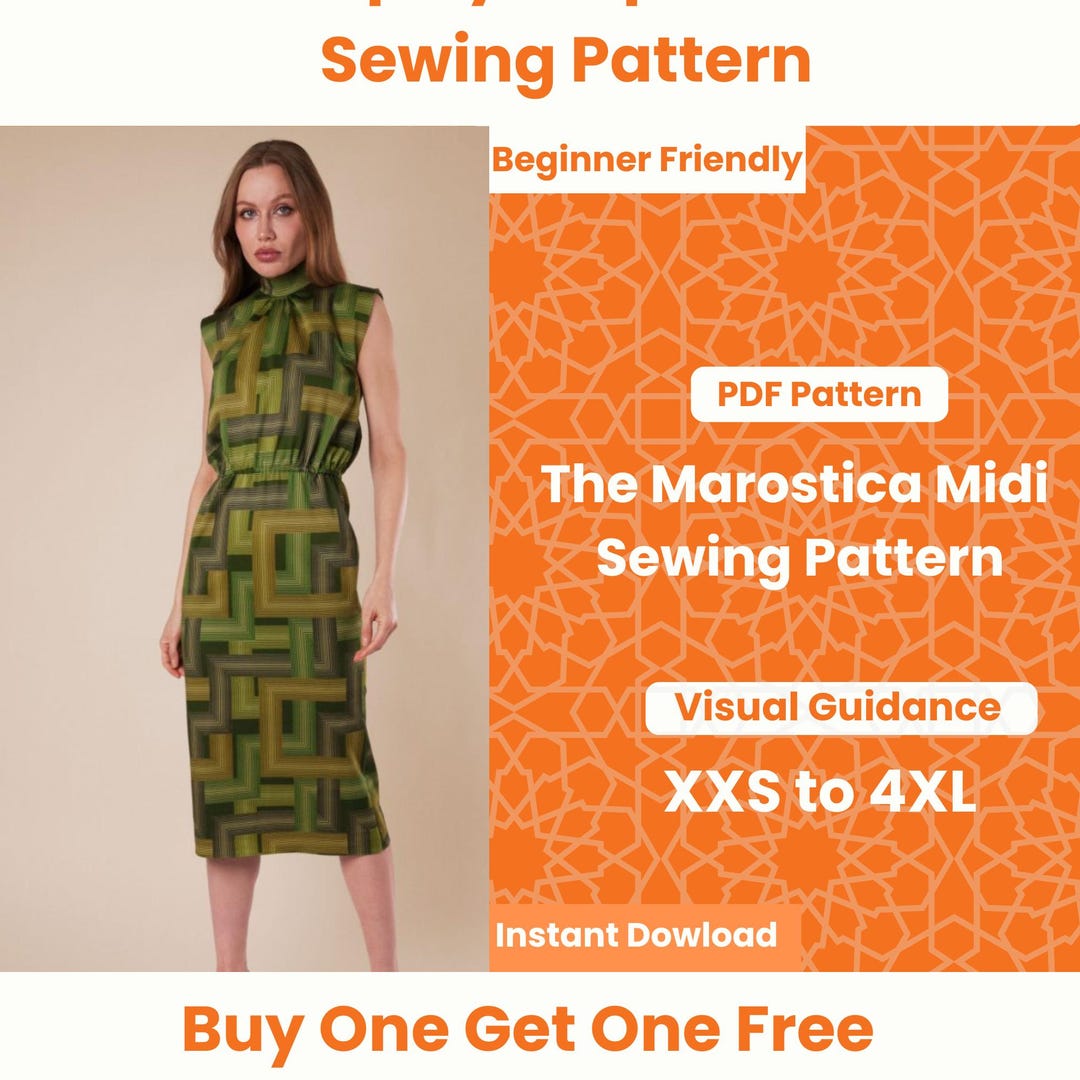 The Marostica Midi Sewing Pattern | DIY Midi Dress Pattern | Elegant A ...