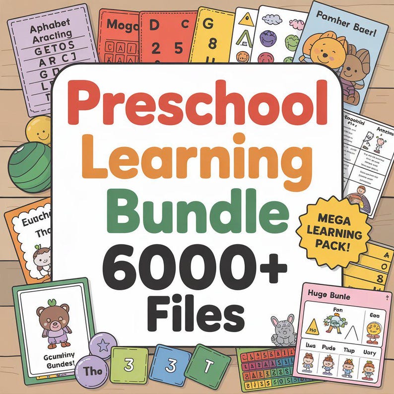 6000+ Printable Preschool Worksheet Bundle - Fun Learning Activities ...