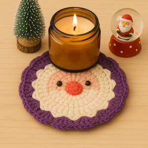 Santa Coaster Crochet Pattern | Christmas Coaster Pattern | Easy ...