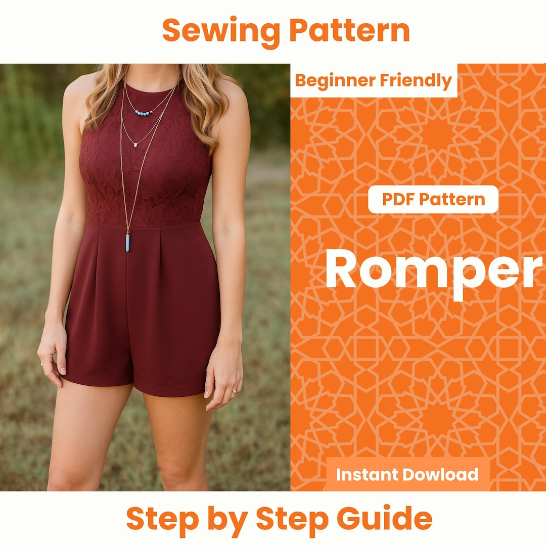 Romper Sewing Pattern PDF – DIY Women's Romper, Digital Download ...