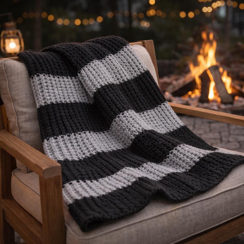 Deep Ridge Crochet Blanket Pattern PDF Digital Download Textured ...